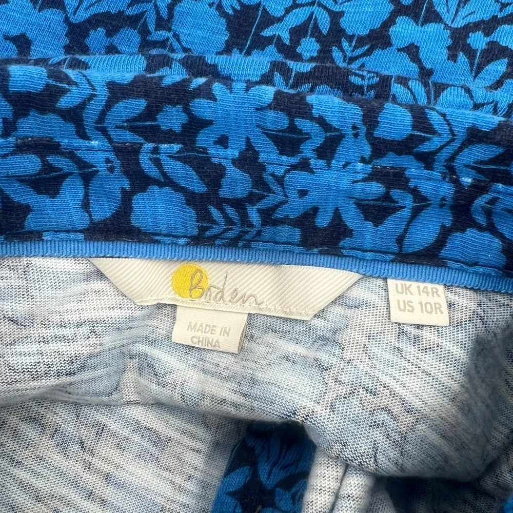 Boden | Dresses | Boden Blue Floral Cotton Dress Us R Long Sleeve ...